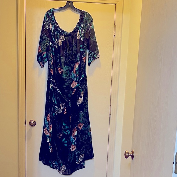 Roaman's | Dresses | Roamans Black Off The Shoulder Floral Maxi Size ...